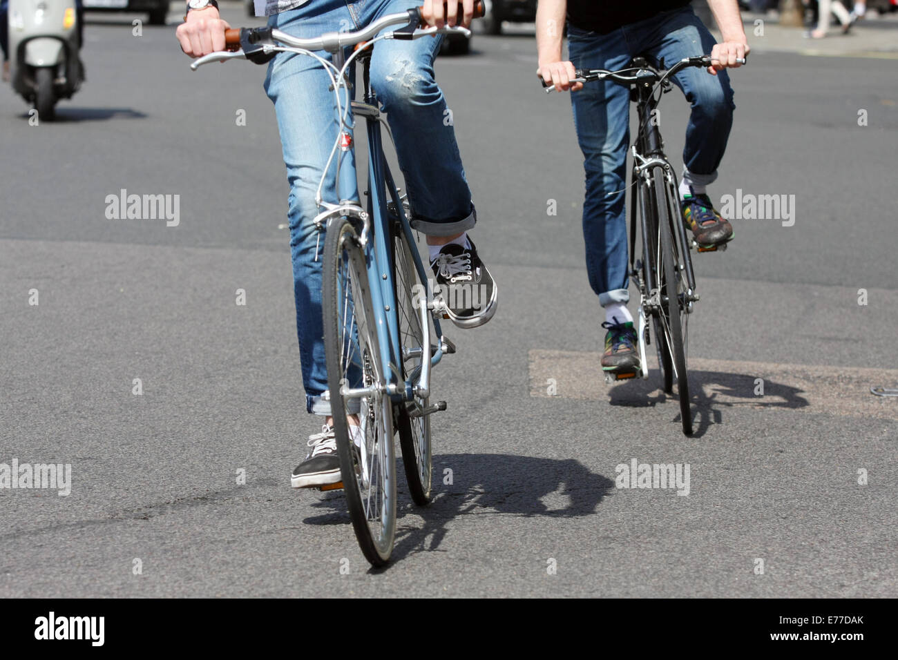 Two males with bikes hi-res stock photography and images - Alamy