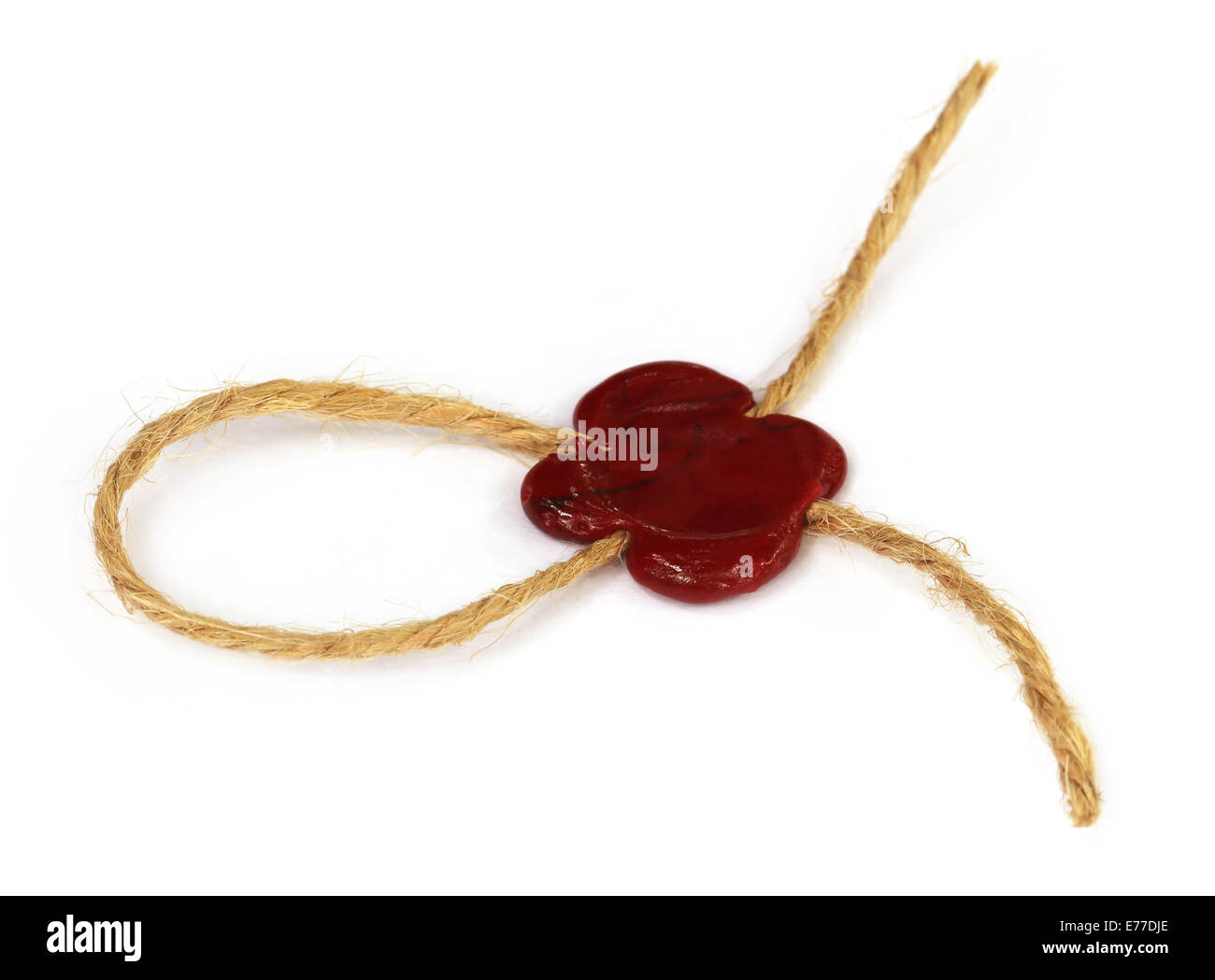 Wax seal on rope knot over white background Stock Photo - Alamy