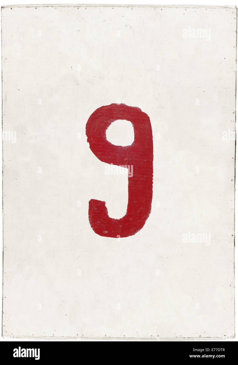 number nine on white plywood board Stock Photo - Alamy