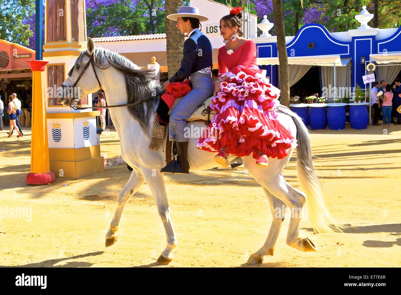 Spanish Horse Riders in Traditional Dress, Annual Horse Fair, Jerez de ...