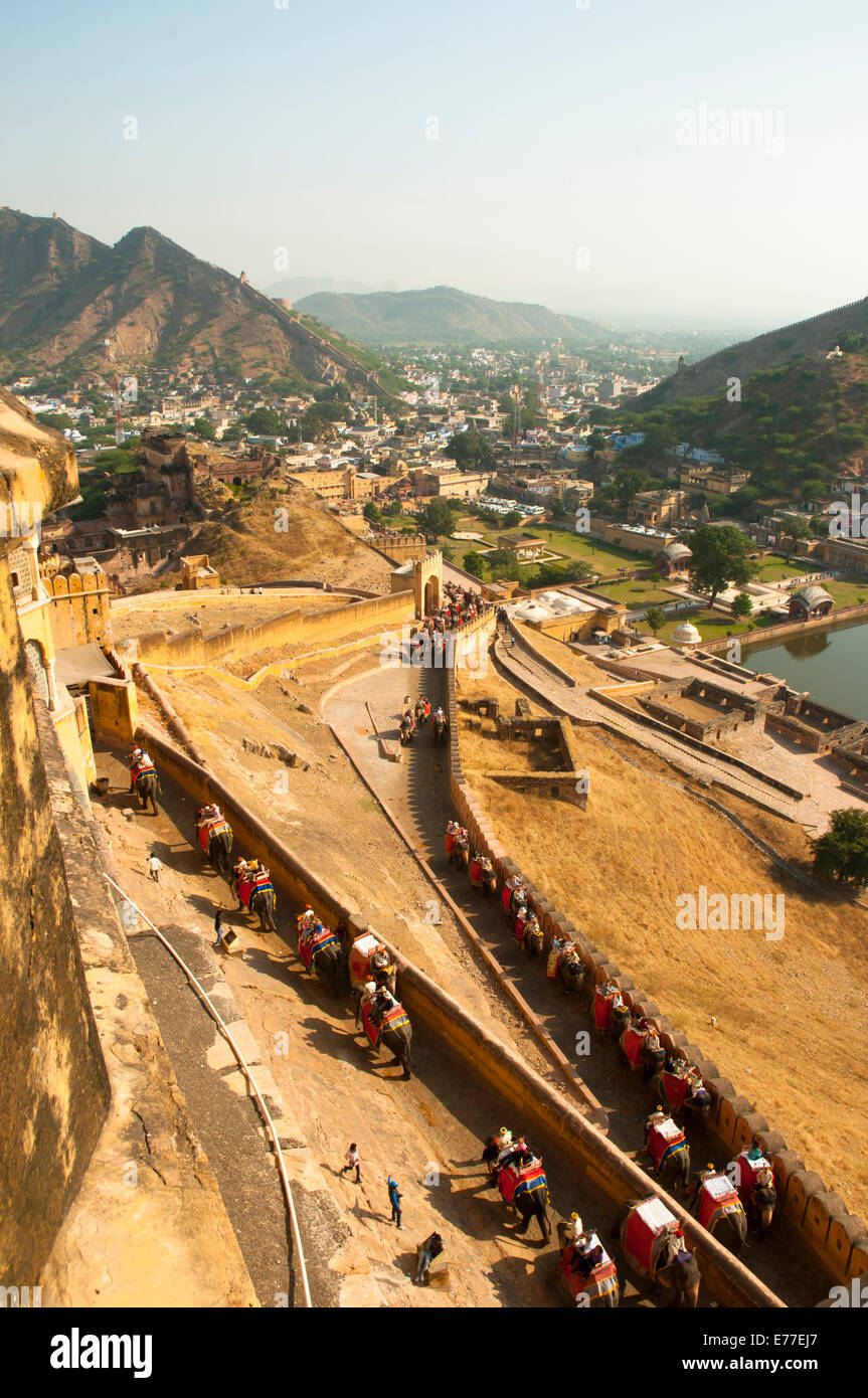 Aerial view amber fort jaipur hi-res stock photography and images - Alamy