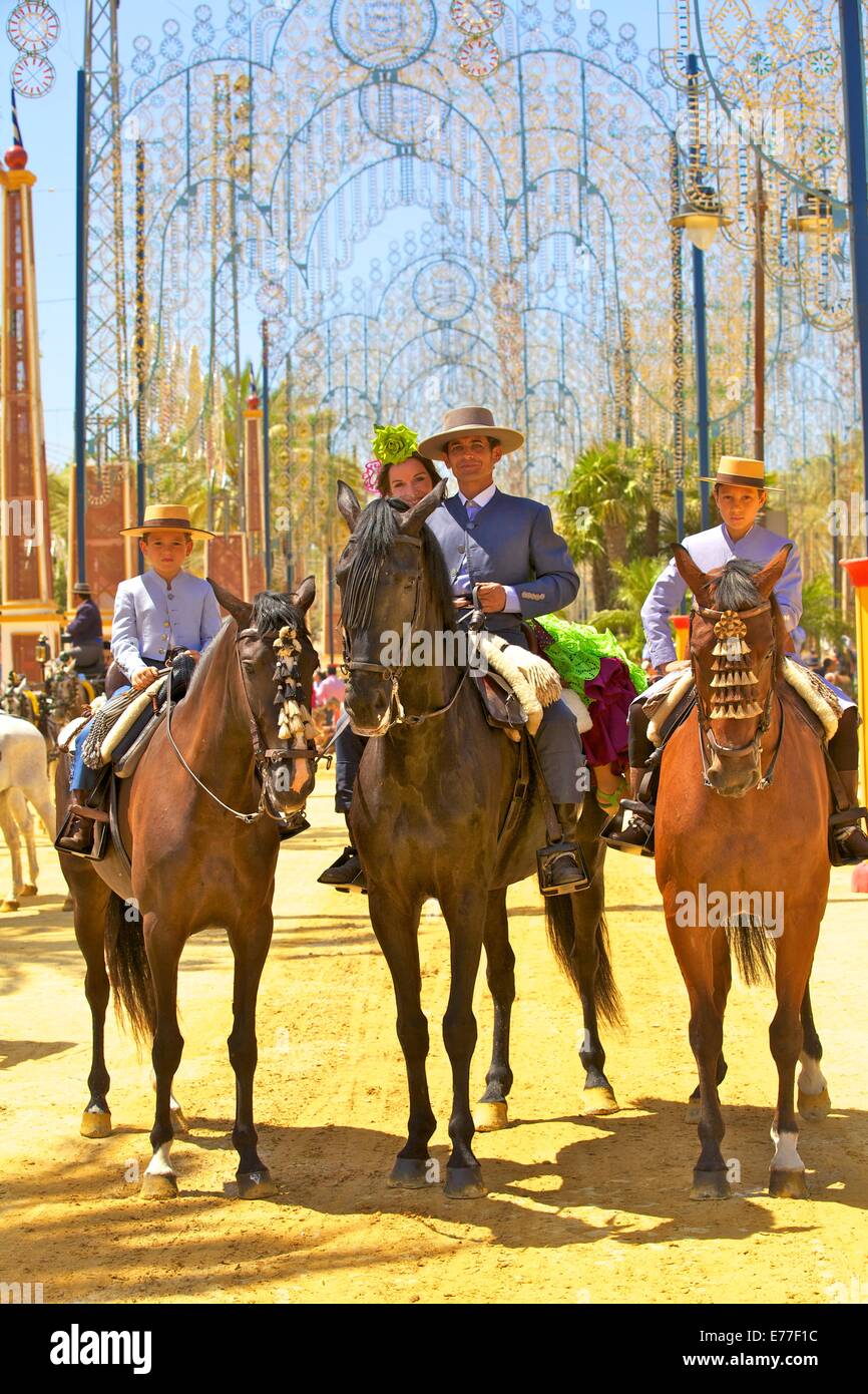 Spanish Horse Riders in Traditional Dress, Annual Horse Fair, Jerez de ...