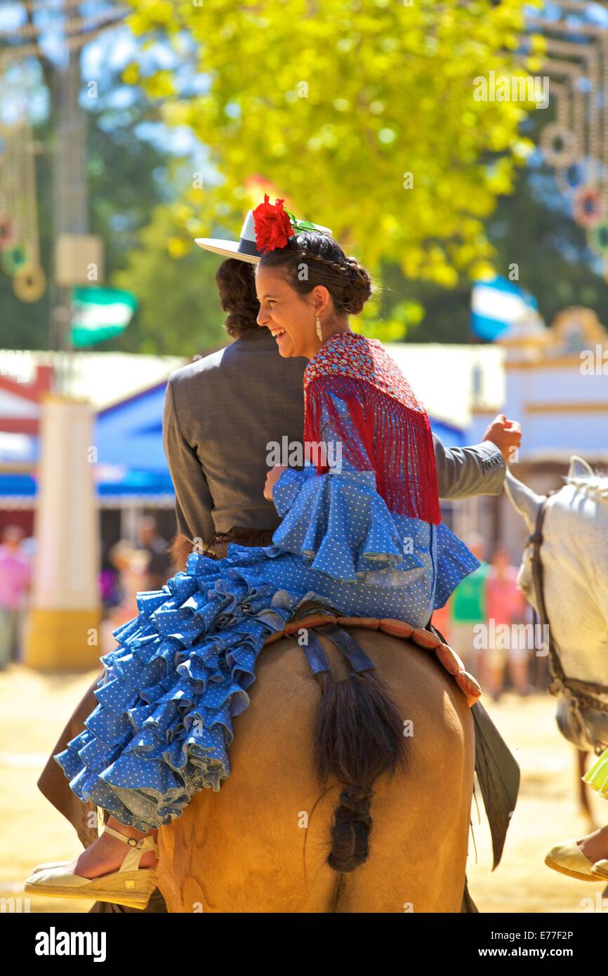 Spanish Horse Riders in Traditional Dress, Annual Horse Fair, Jerez de ...