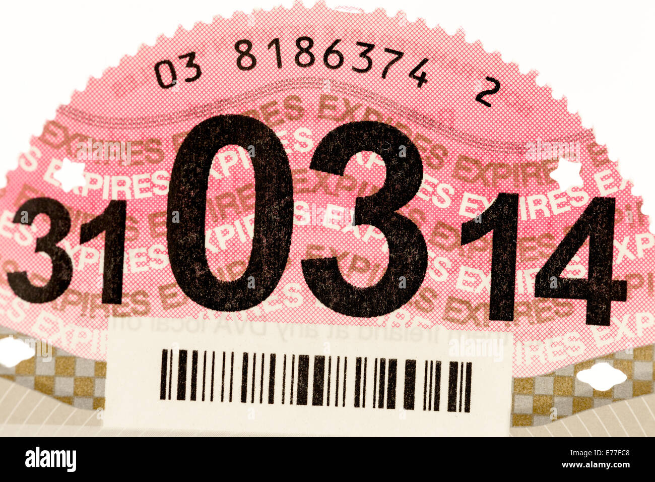 Uk road tax disc hi-res stock photography and images - Alamy