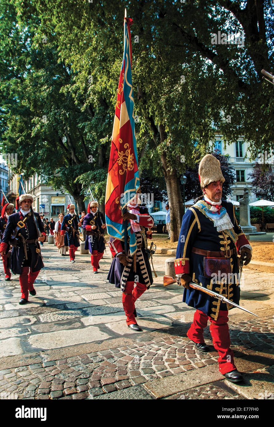 Turin, Italy. 7th Sep, 2014. reenactment of the siege of Turin in 1706 ...
