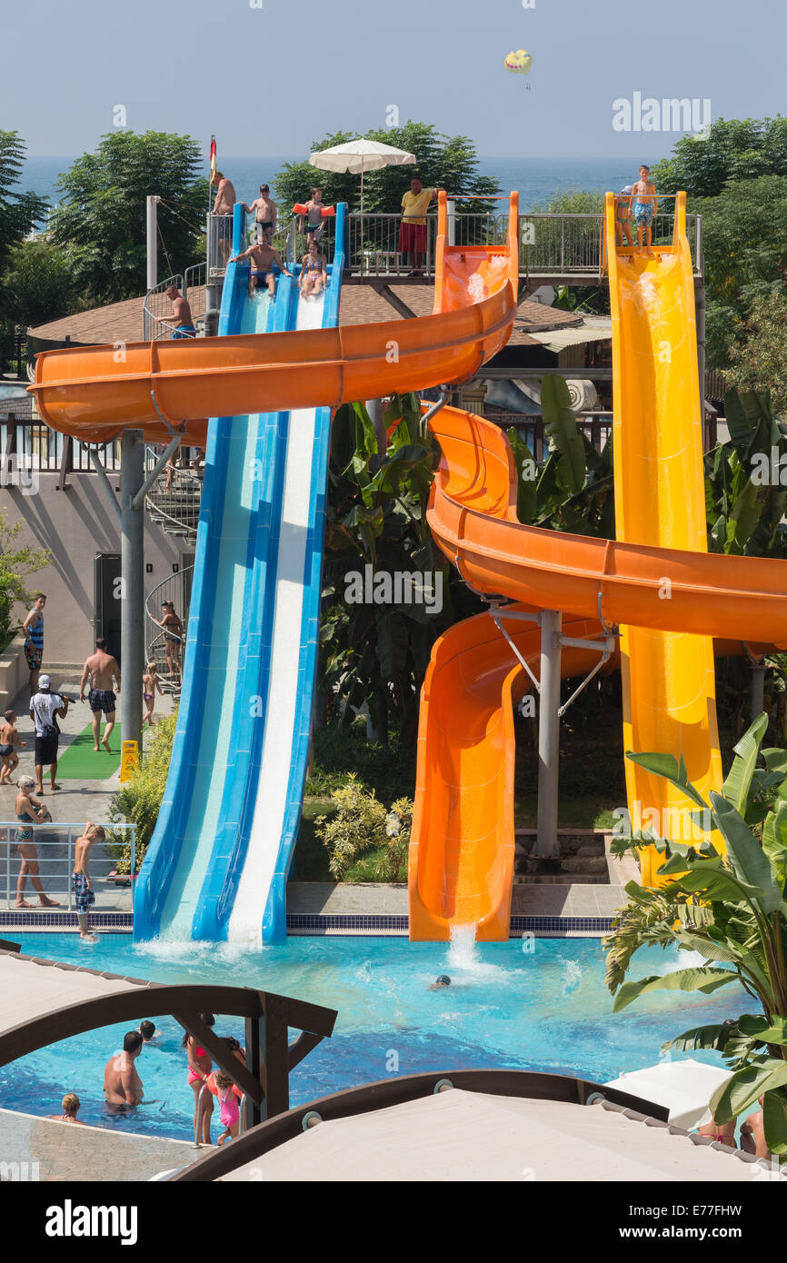 Slide pool water slides hi-res stock photography and images - Alamy