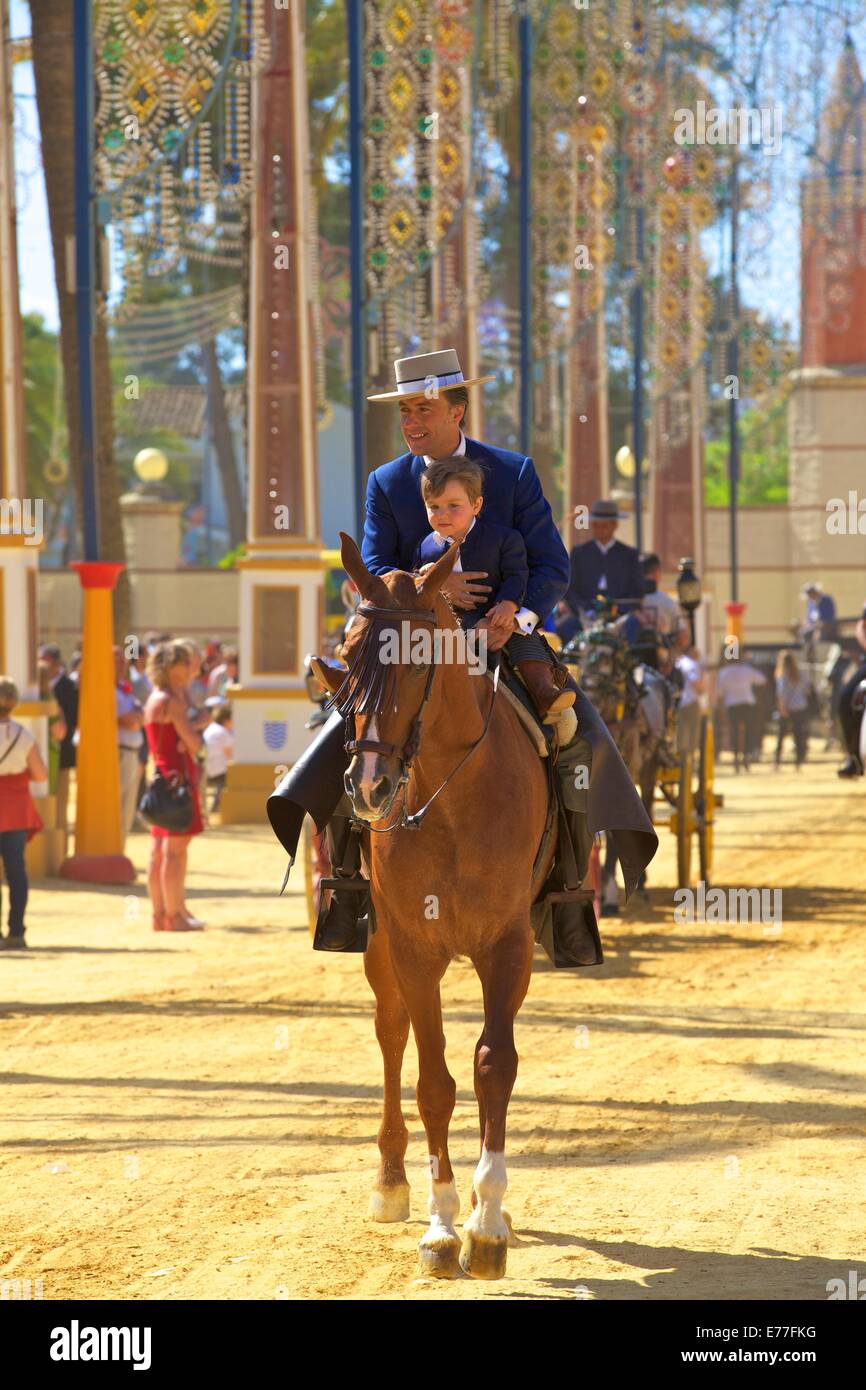 Spanish Horse Riders in Traditional Dress, Annual Horse Fair, Jerez de ...