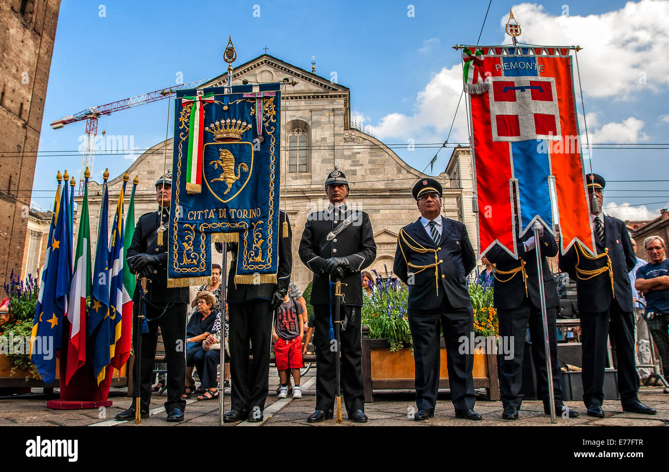 Turin, Italy. 7th Sep, 2014. reenactment of the siege of Turin in 1706 ...