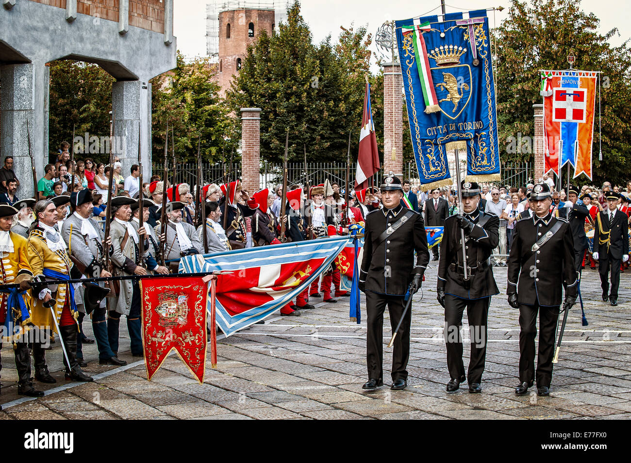 Turin, Italy. 7th Sep, 2014. reenactment of the siege of Turin in 1706 ...
