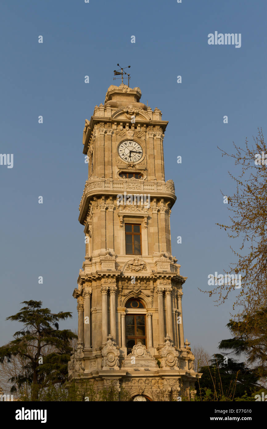 Dolmabahce Clock Tower Stock Photo - Alamy