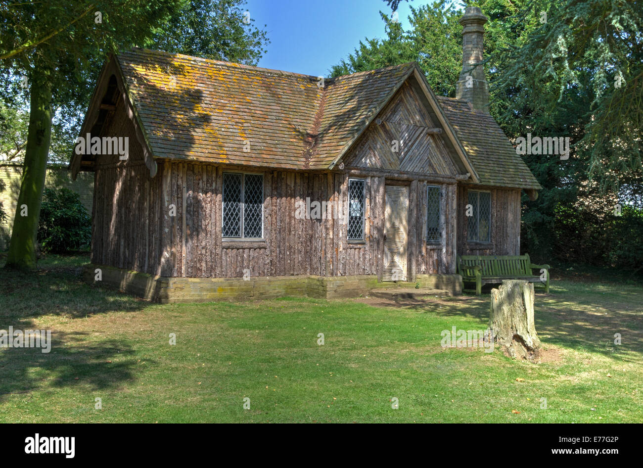 Wood clad cottage in the grounds of Wrest Park, Silsoe, Bedfordshire ...