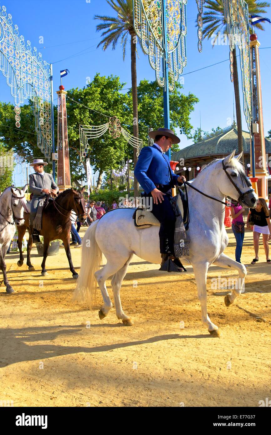 Spanish Horse Riders in Traditional Dress, Annual Horse Fair, Jerez de ...