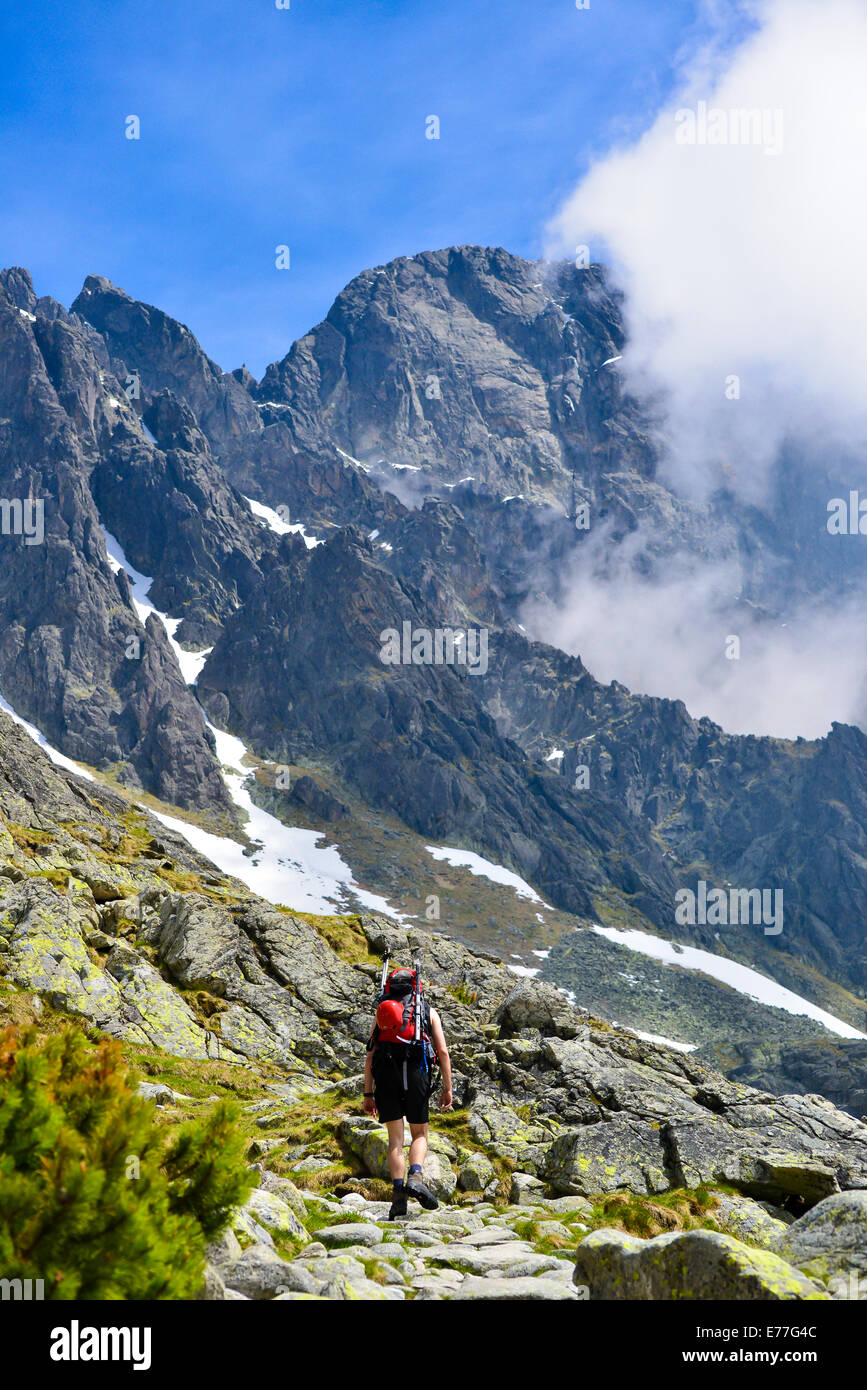 Mountain view and tourist and rocks Stock Photo - Alamy