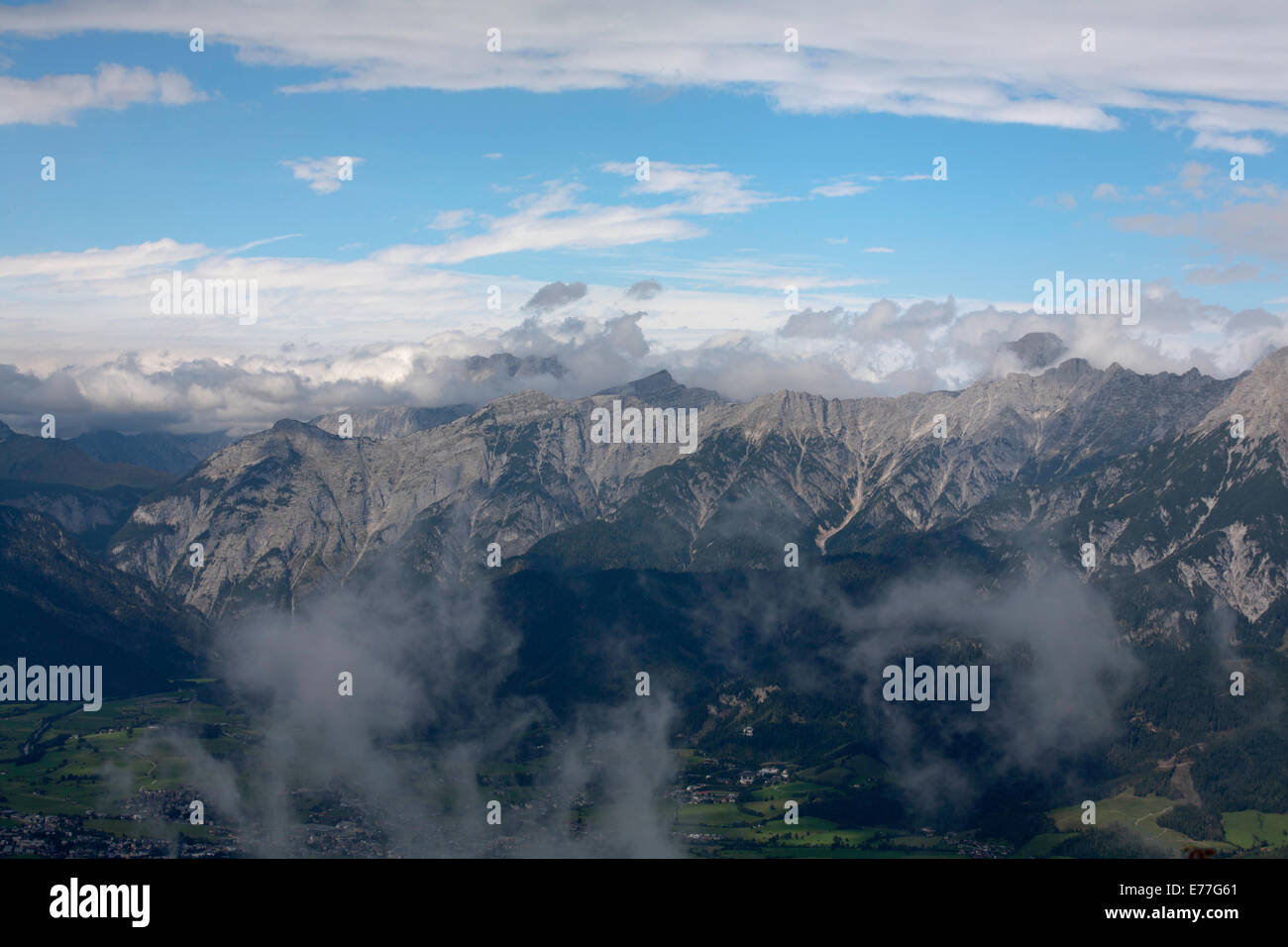 Cloud building beneath the summits of The Steineres Meer Alps above ...