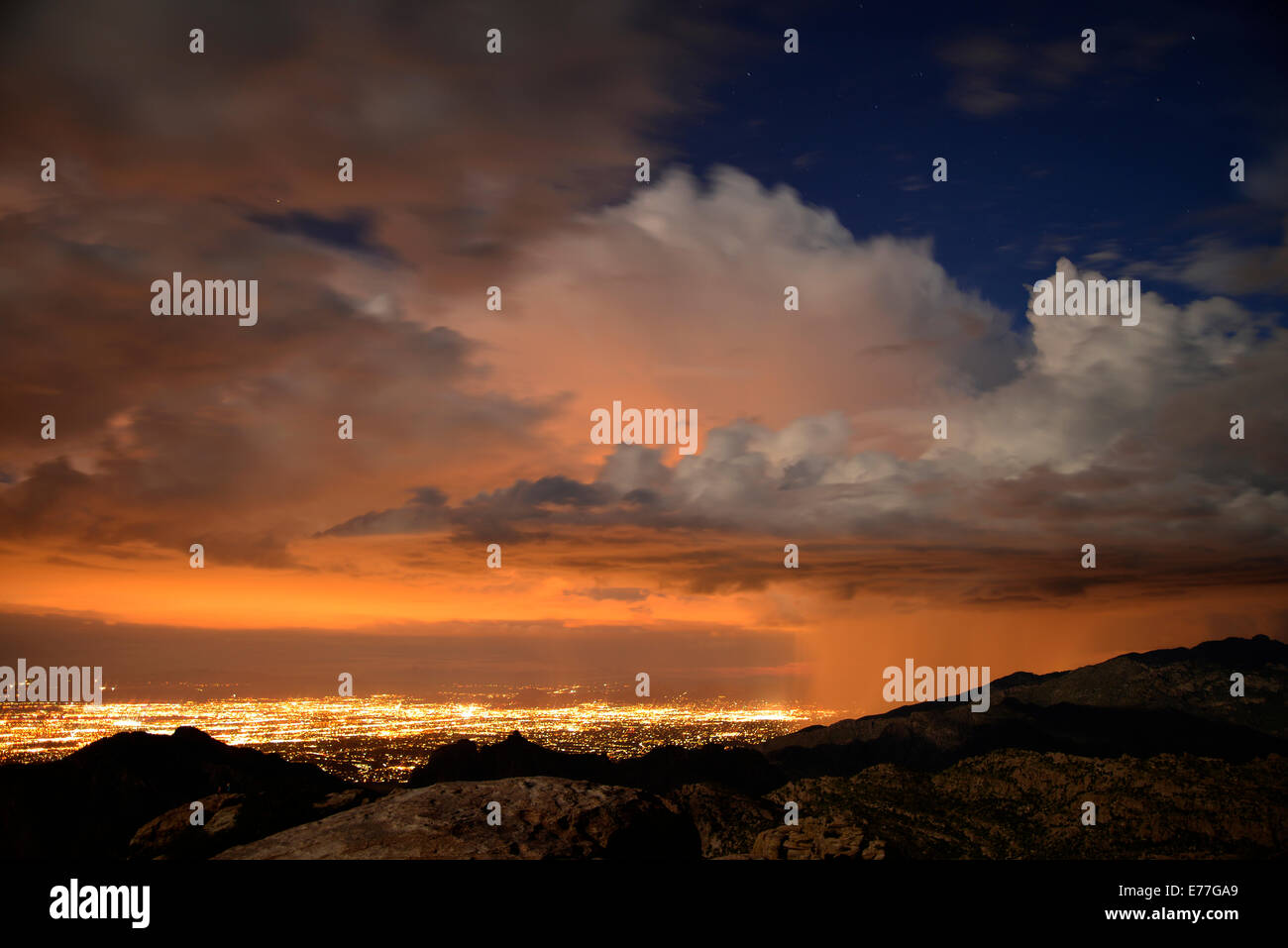 Visitors to Windy Point on Mount Lemmon take in a monsoon sunset and ...