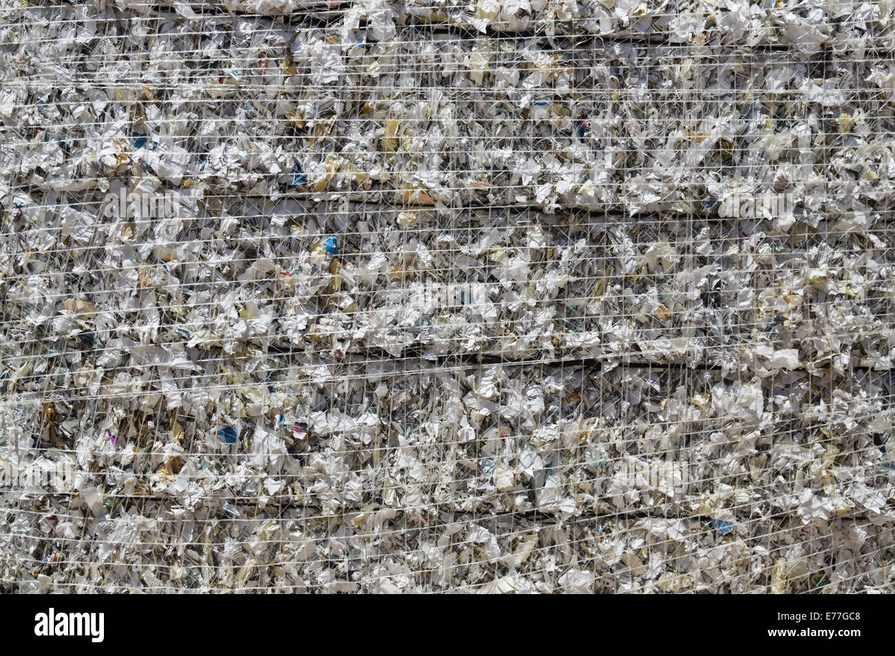 shredded white paper baled up for recycling Stock Photo - Alamy