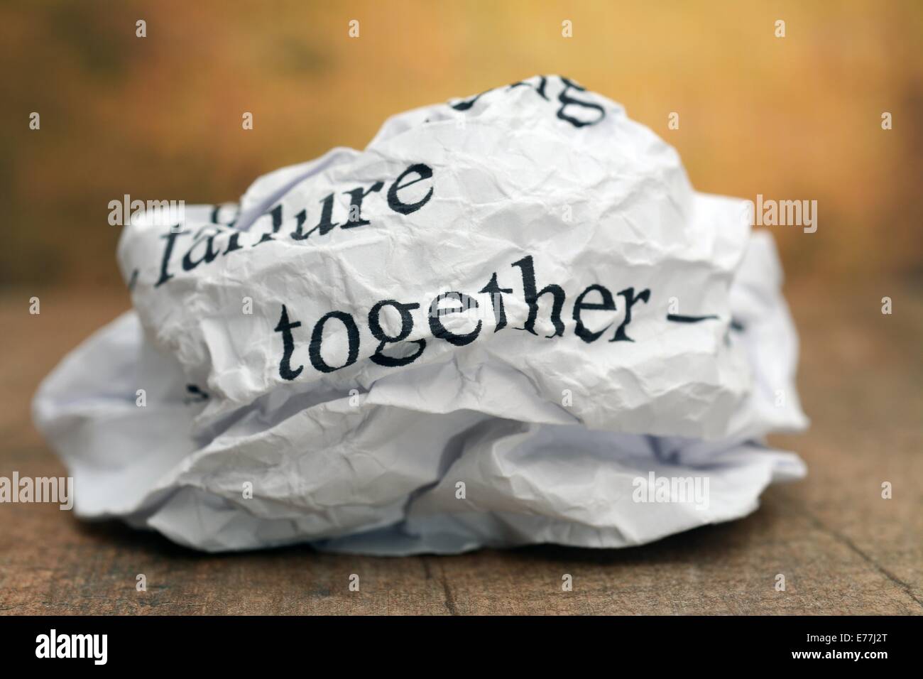 Together text on paper Stock Photo - Alamy