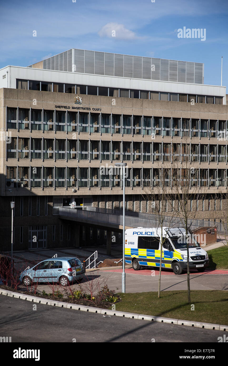 A Police van outside Sheffield Magistrates Court in Sheffield, South ...