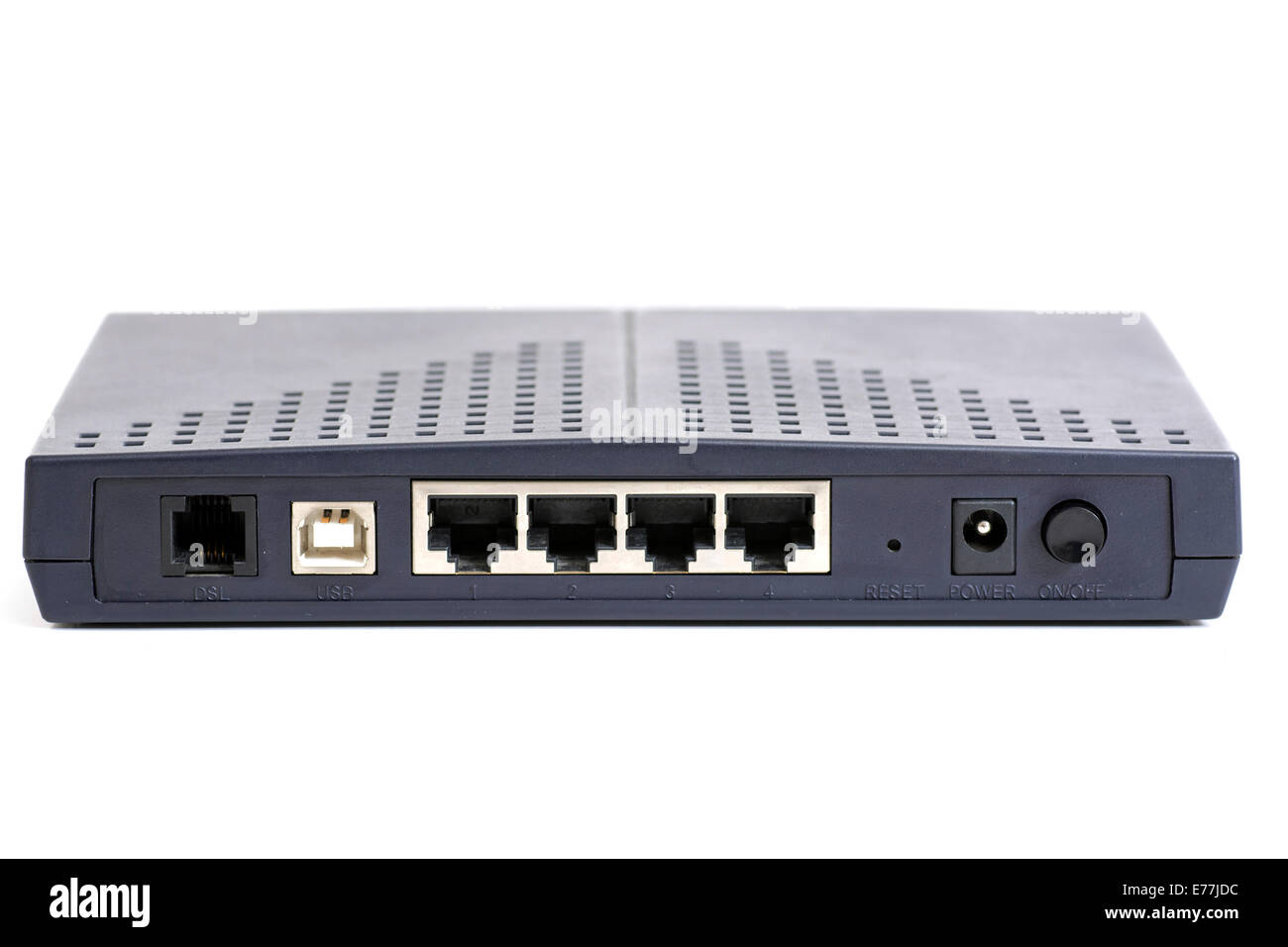 Back side of a modem, wired type Stock Photo - Alamy