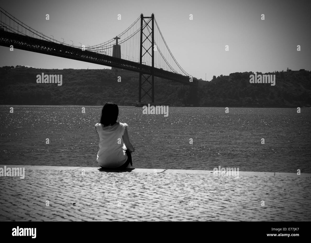Looking over city from Black and White Stock Photos & Images - Alamy