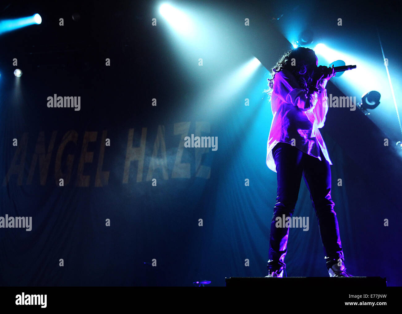Rapper Angel Haze performing live on stage at Alexandra Palace ...
