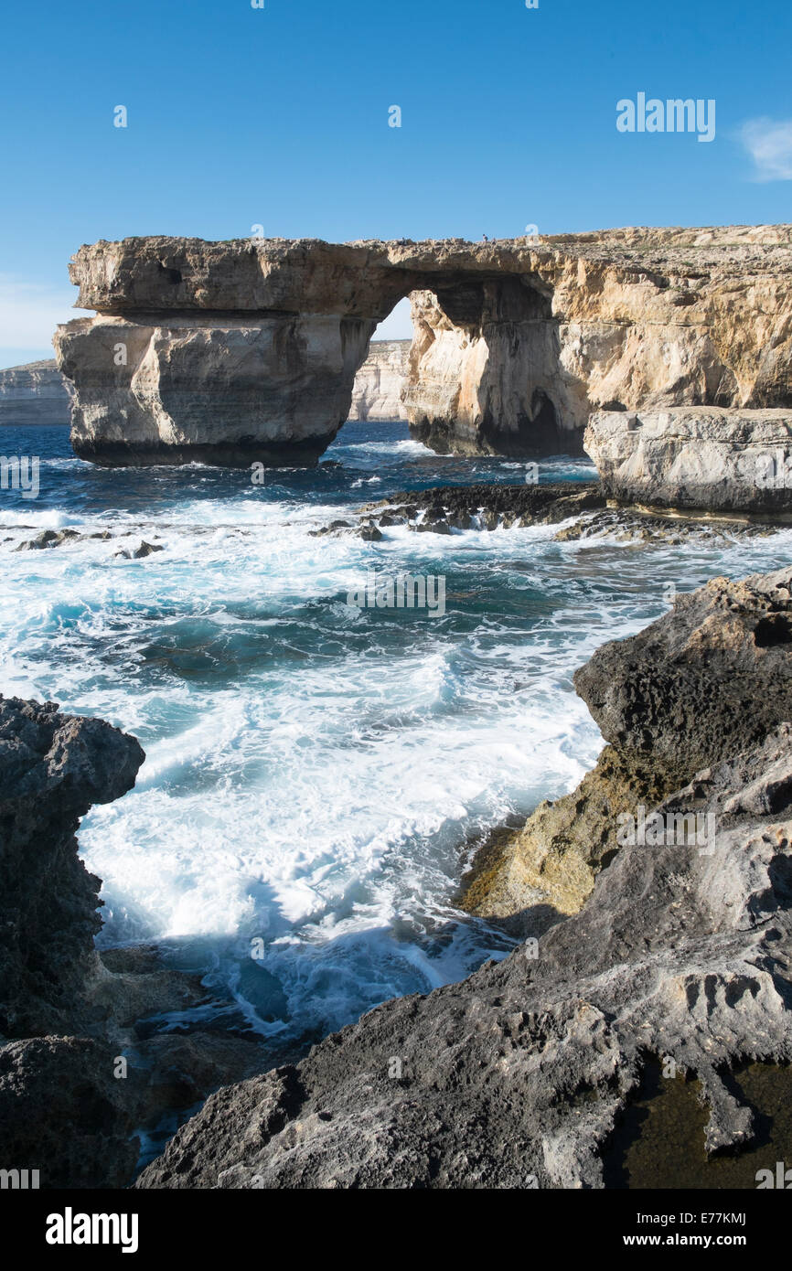 The Azure Window on the Island of Gozo in the Mediterranean Stock Photo ...