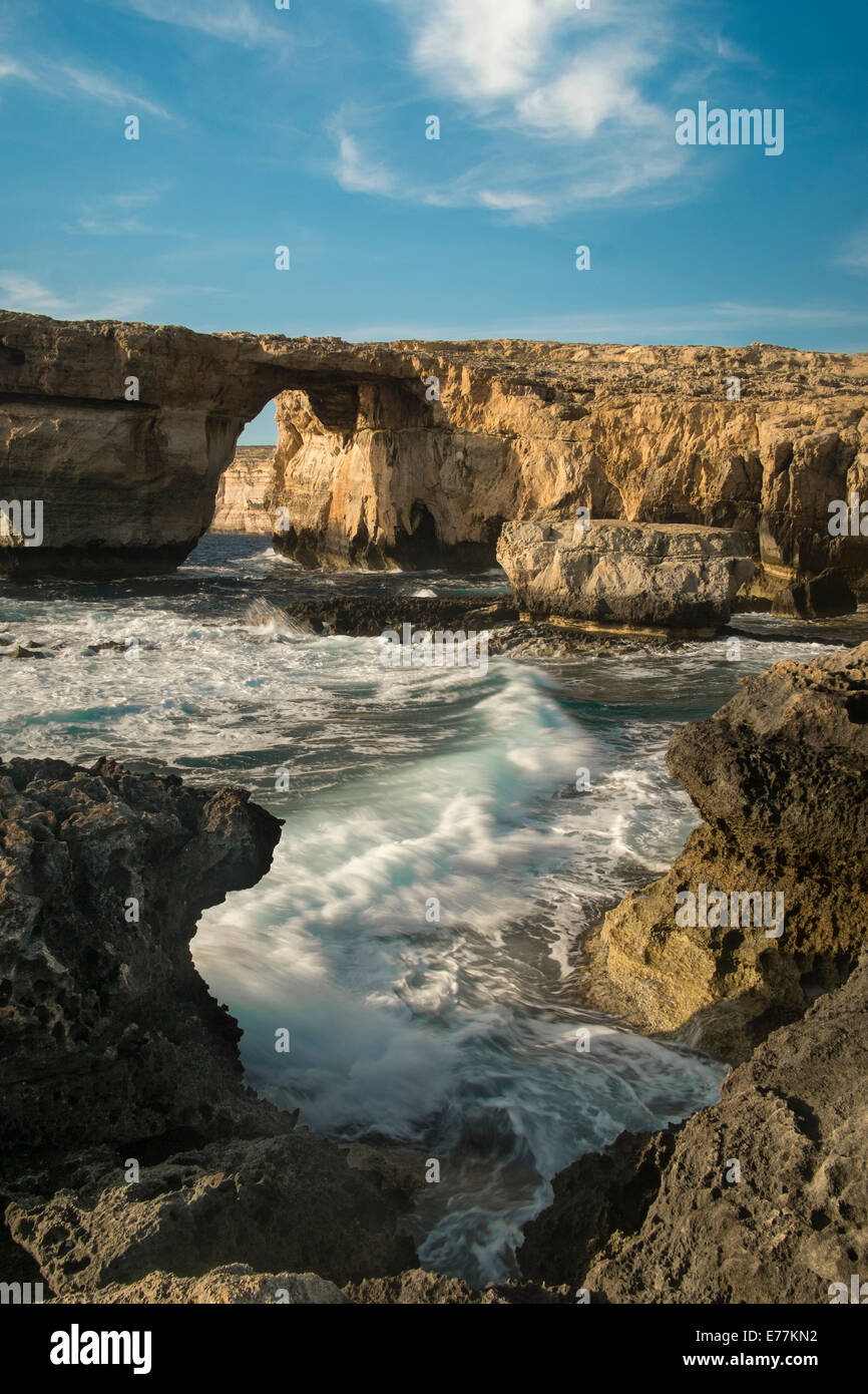 The Azure Window on the Island of Gozo in the Mediterranean Stock Photo ...