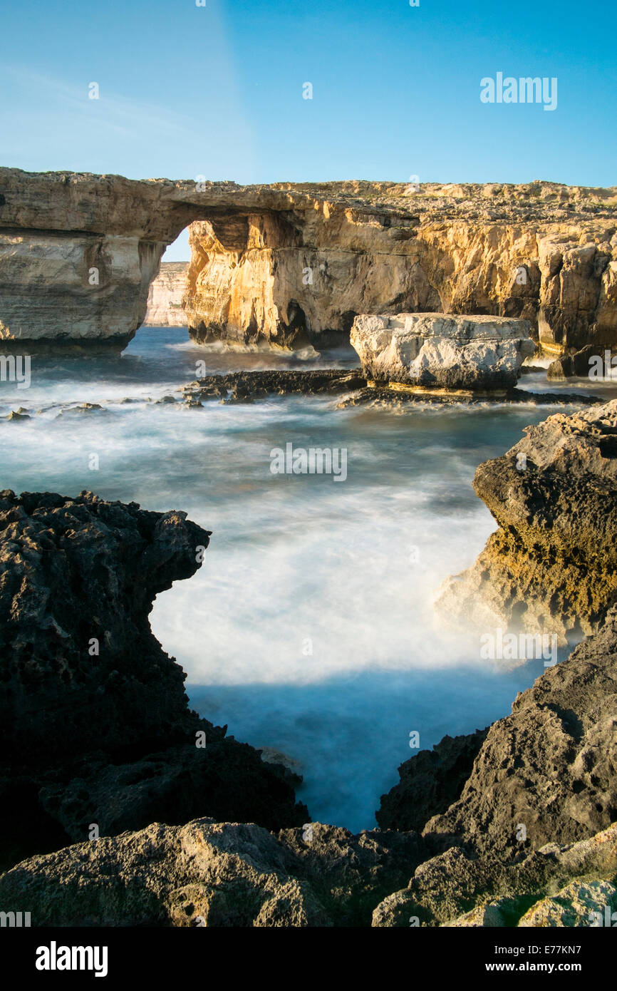 The Azure Window on the Island of Gozo in the Mediterranean Stock Photo ...