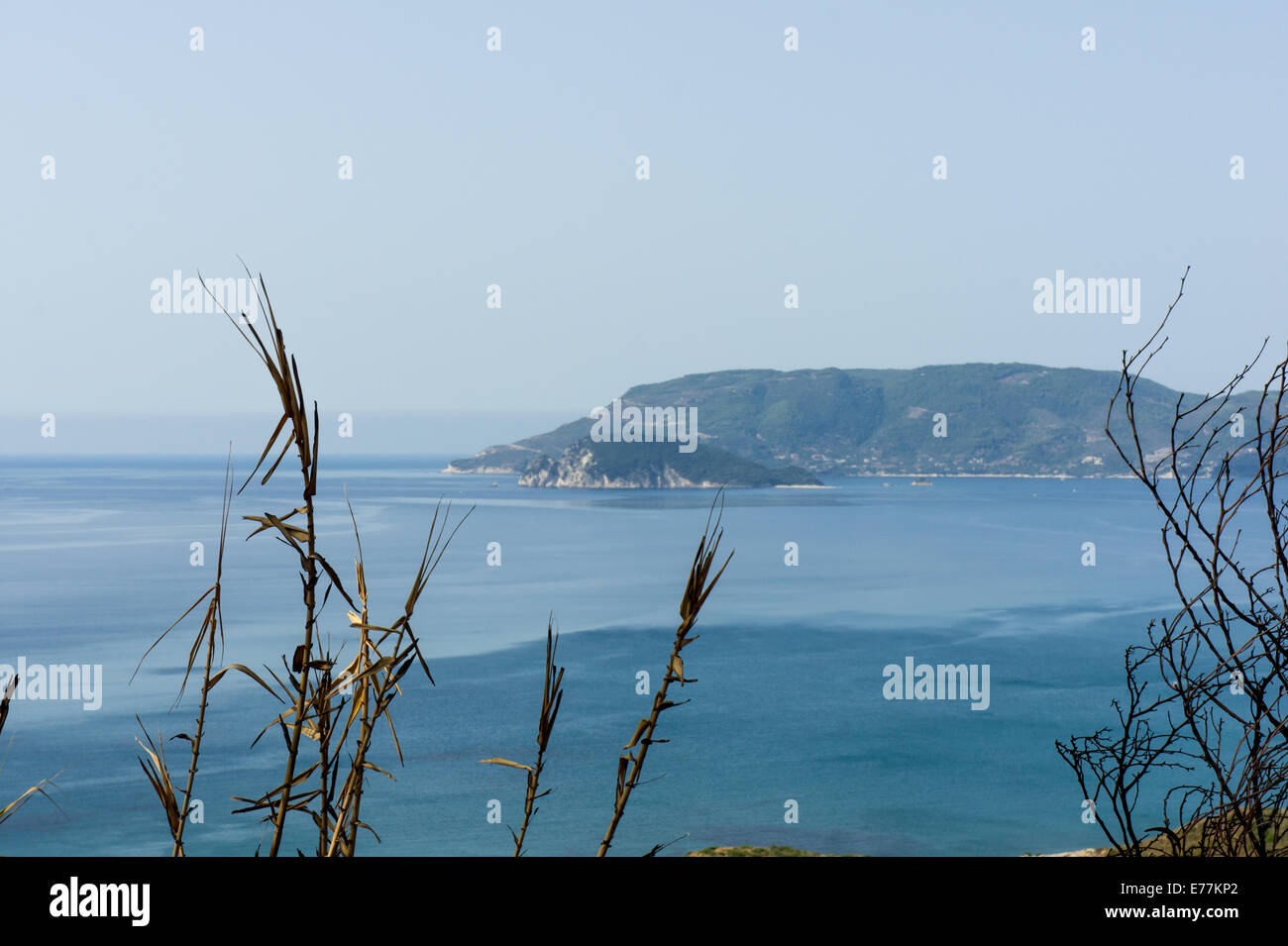 Mountains and sea view near Laganas (Zante island, Greece Stock Photo ...