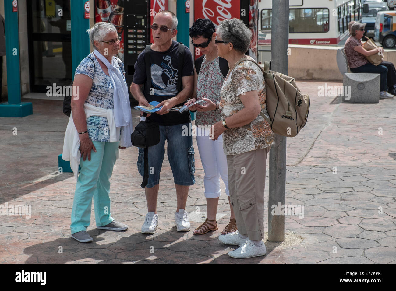 Holidays map reading in the capital of Gozo, Victoria Stock Photo - Alamy