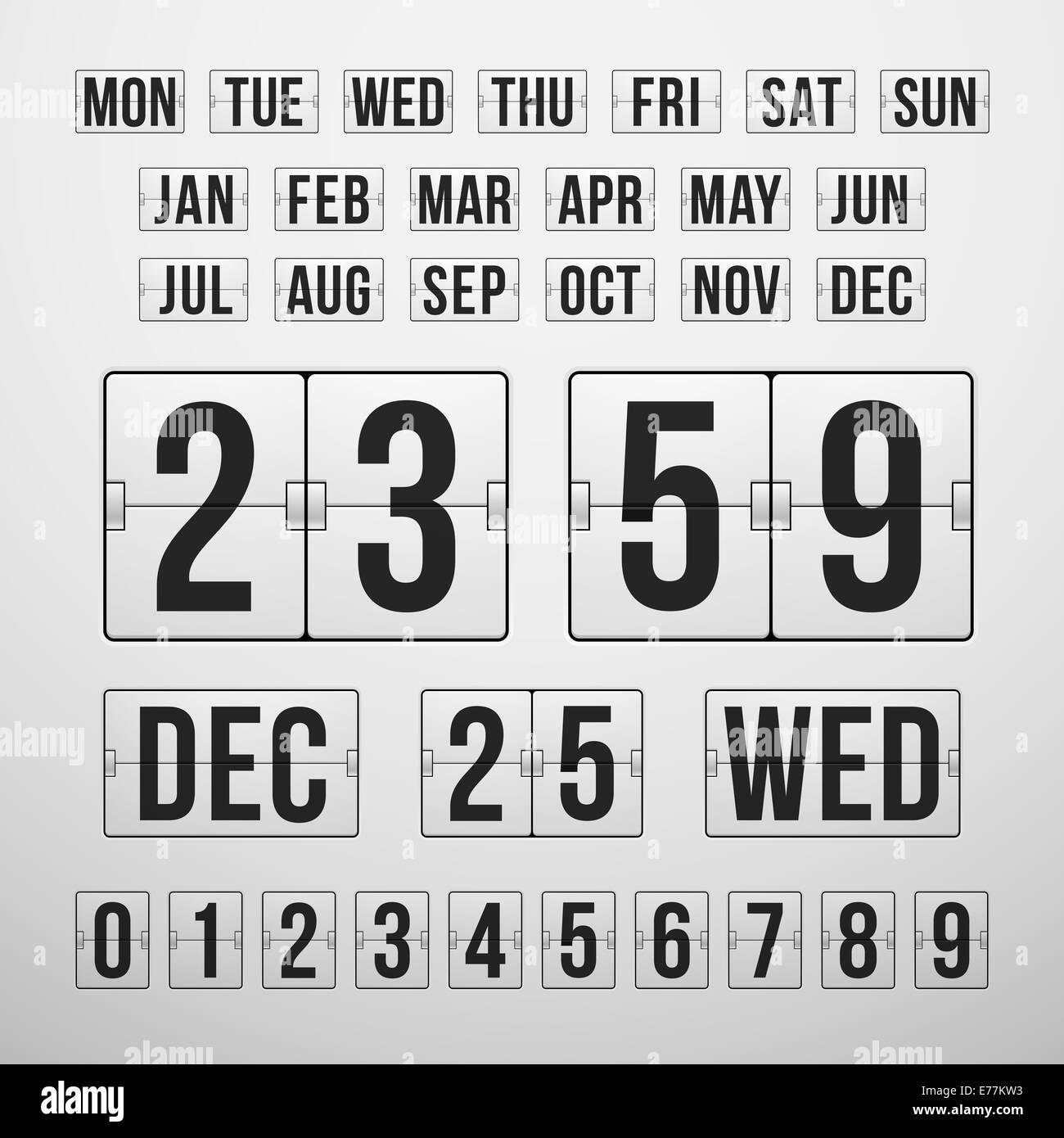 Countdown Timer and Date, Calendar Scoreboard Stock Photo - Alamy