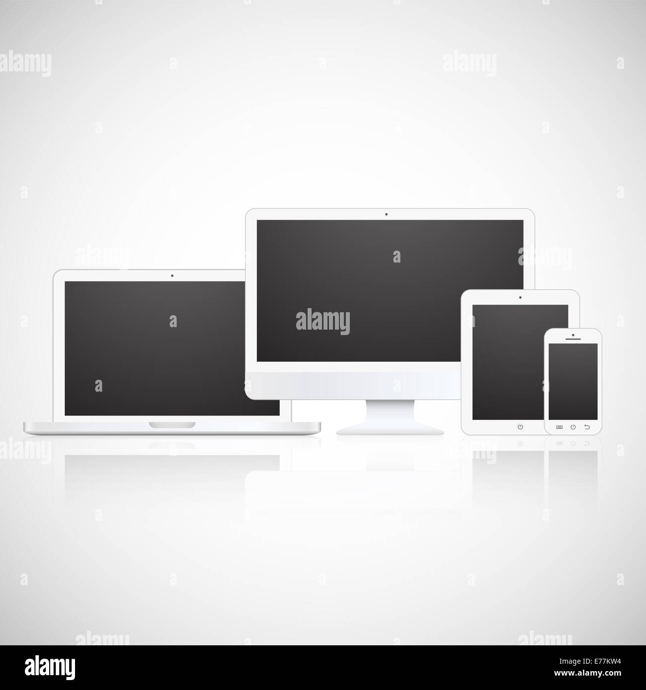 Vector laptop, tablet, monitor and phone Stock Photo - Alamy