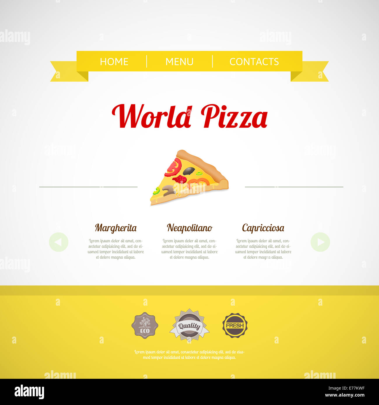 Pizza Menu Template, vector illustration Stock Photo - Alamy