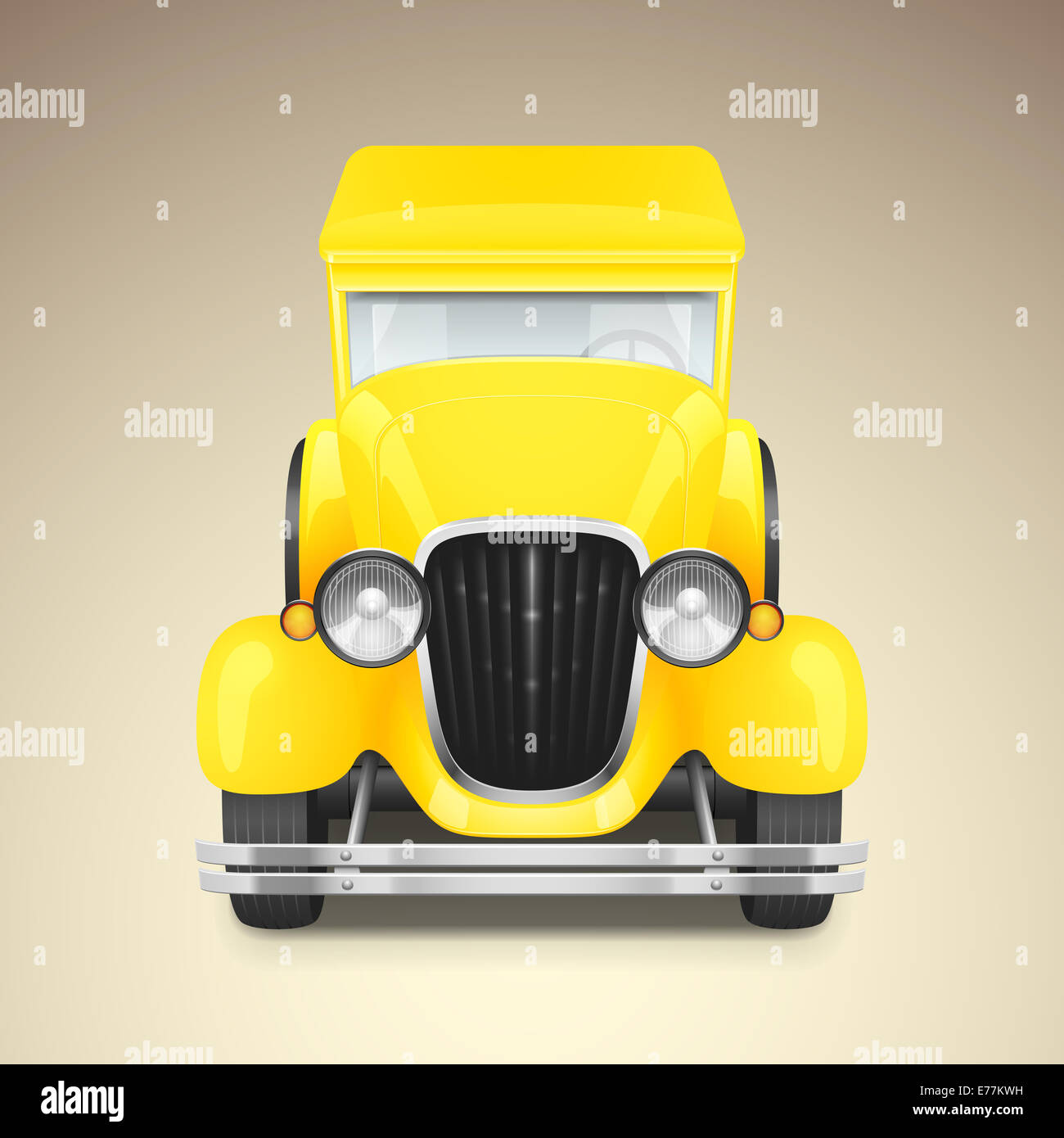 Yellow retro car Stock Photo - Alamy