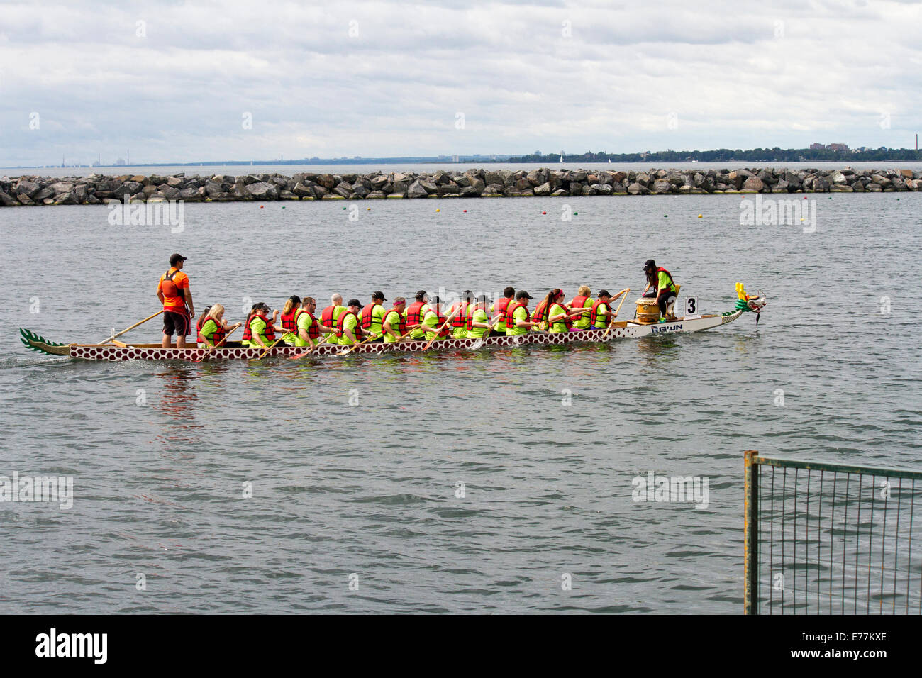 Team of Dragon Boaters heading to the start at the GWN Dragon Boat ...