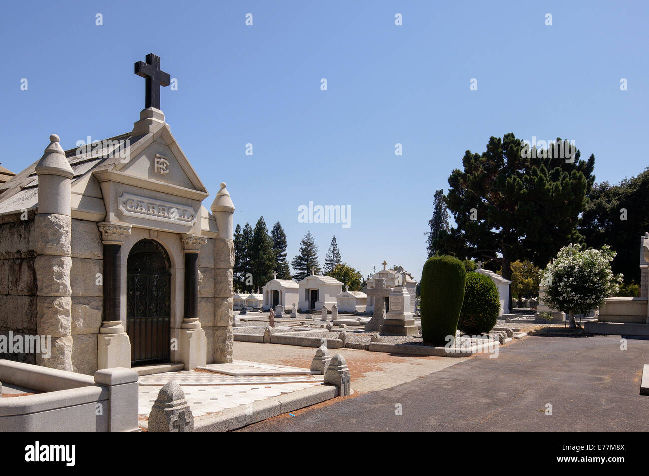 Santa Clara Mission Cemetery, Santa Clara, California, USA Stock Photo ...