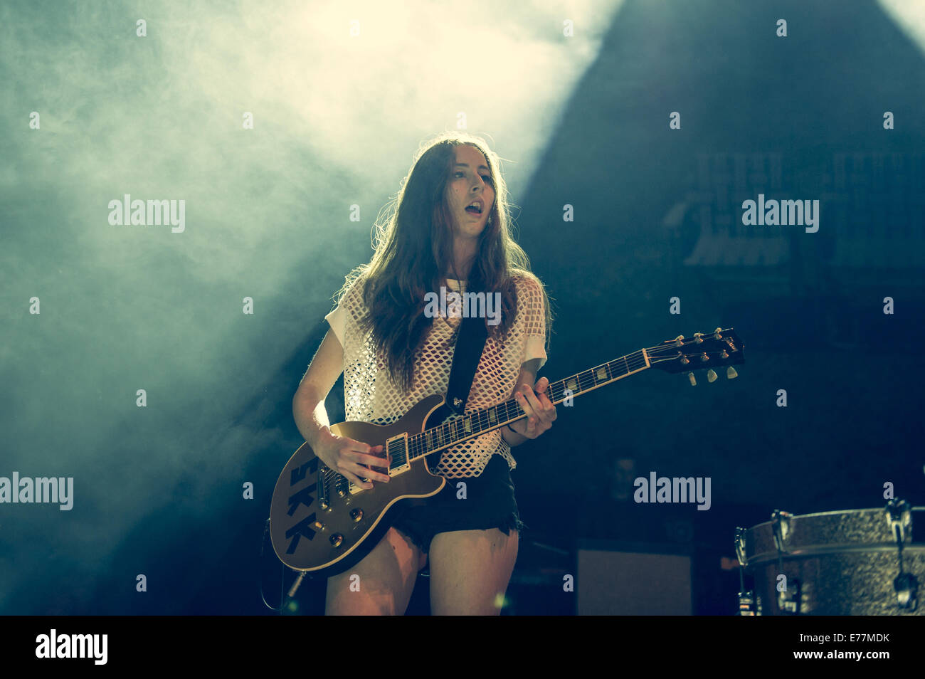 American rock band Haim performing live on stage at the Brixton Academy ...