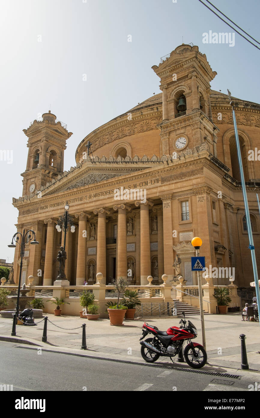 The Parish Church of Santa Maria in the town of Mosta on the ...