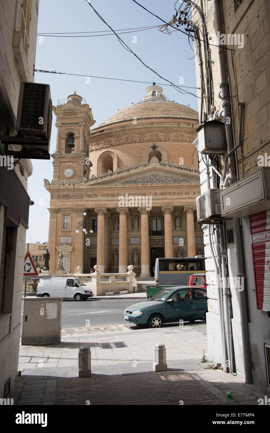 The Parish Church of Santa Maria in the town of Mosta on the ...