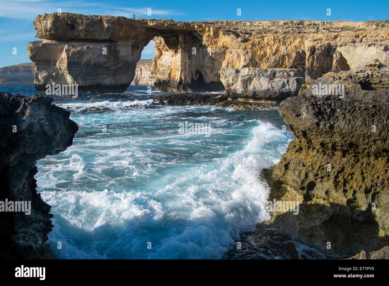 The Azure Window on the Island of Gozo in the Mediterranean Stock Photo ...