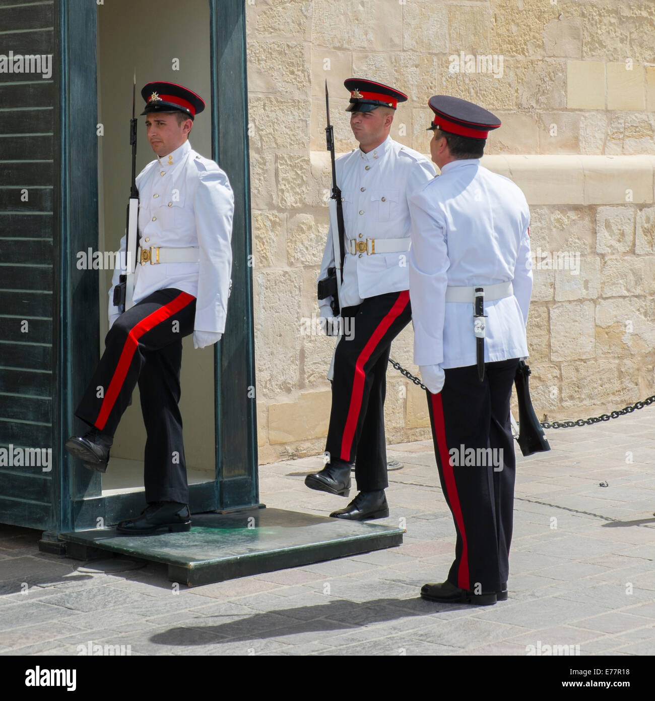 Changing of the guard at the Presidential Palace in St Georges Square ...