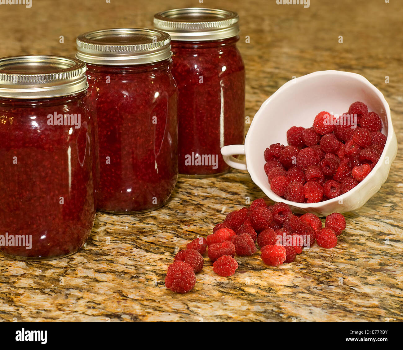 Picked berries with jam jars hi-res stock photography and images - Alamy