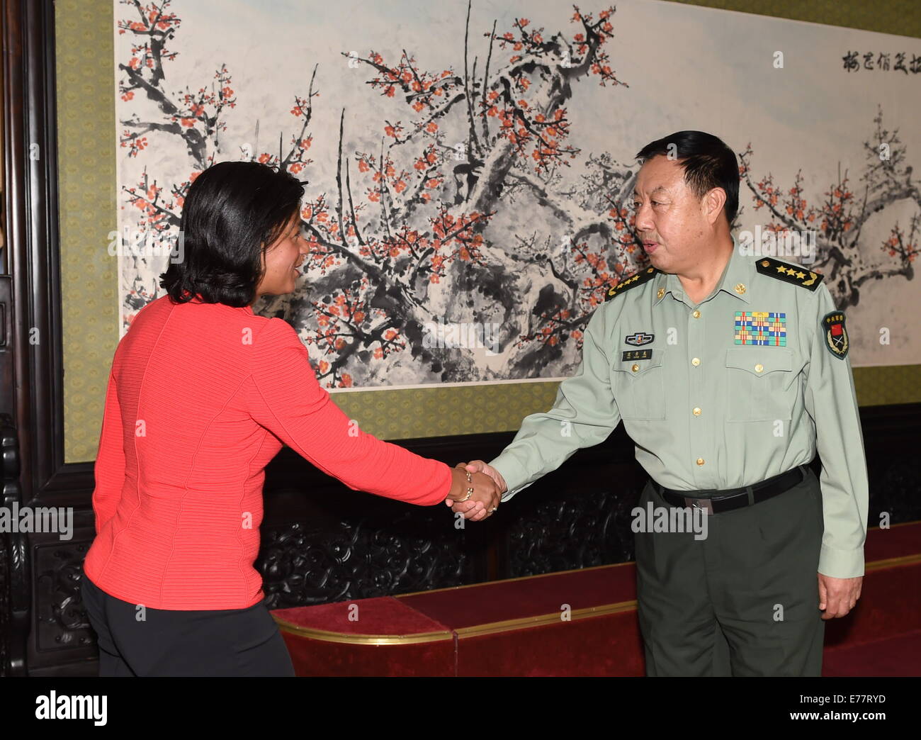 Beijing, China. 9th Sep, 2014. Fan Changlong (R), vice chairman of ...