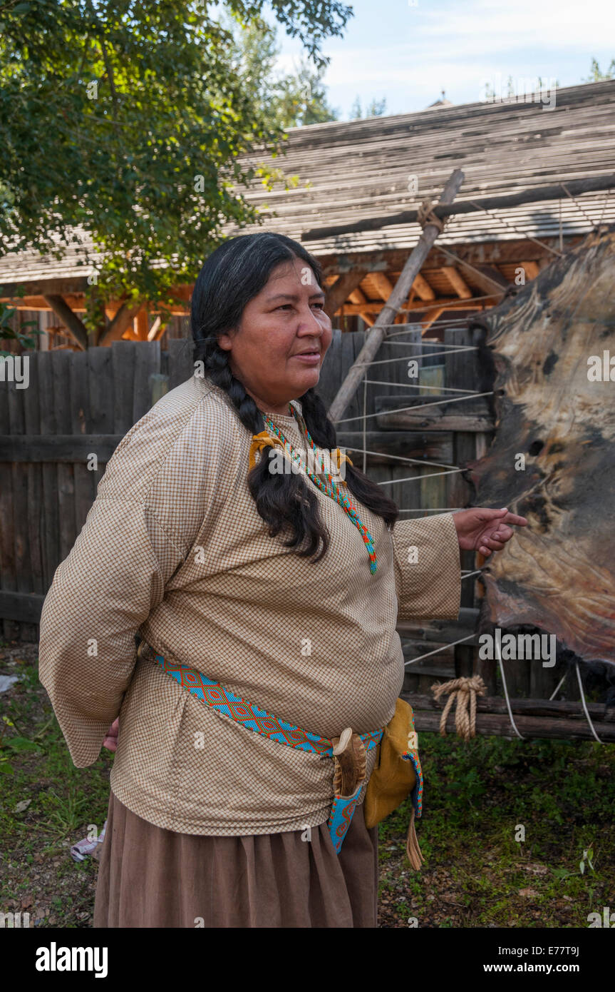 Elk203-5335v Canada, Alberta, Edmonton, Fort Edmonton, Native camp ...