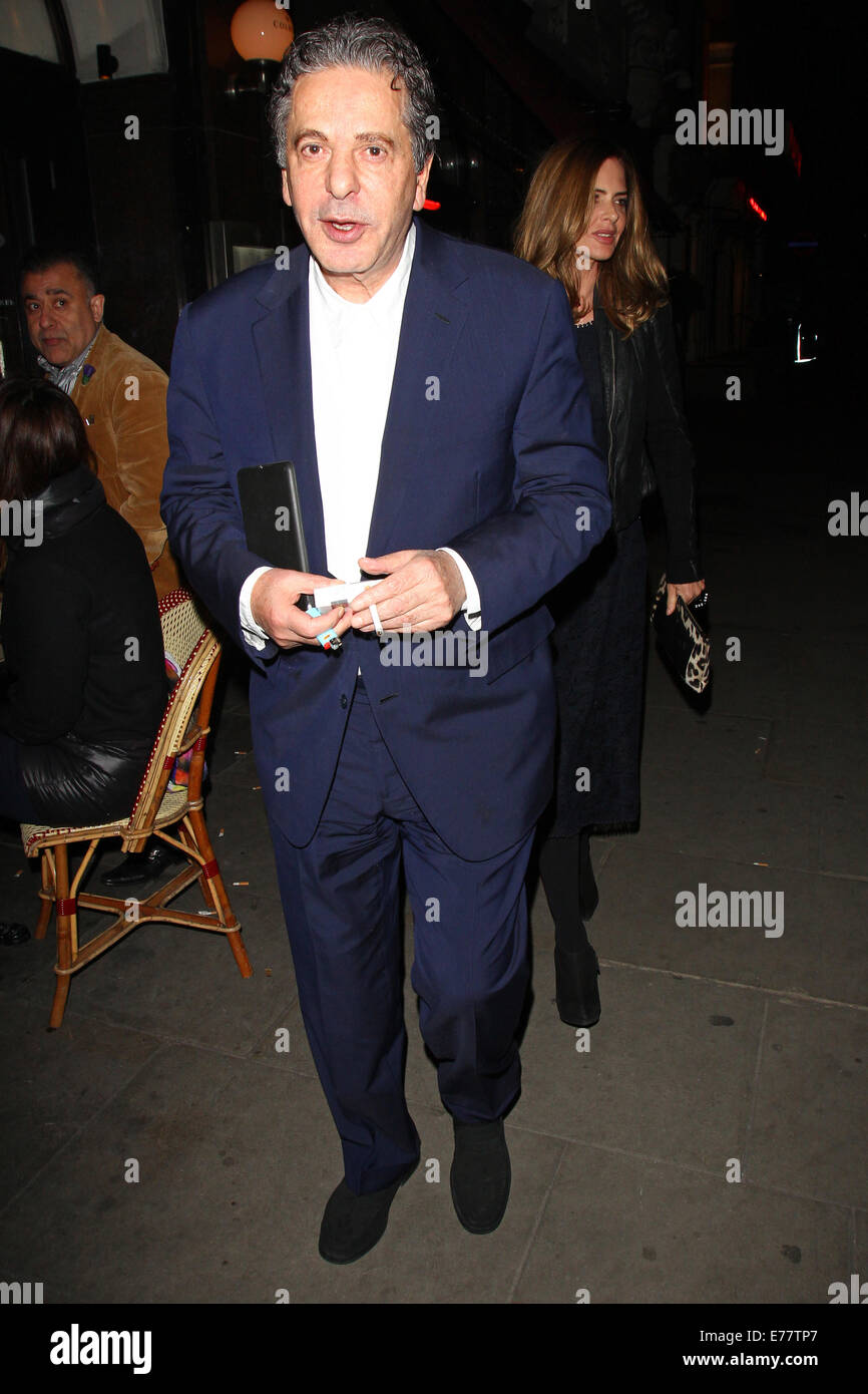 Charles Saatchi and Trinny Woodall dining with Trevor Eve and his wife ...