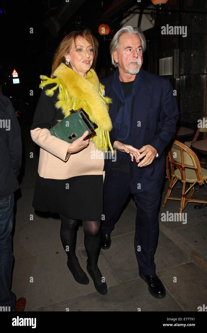 Charles Saatchi and Trinny Woodall dining with Trevor Eve and his wife ...