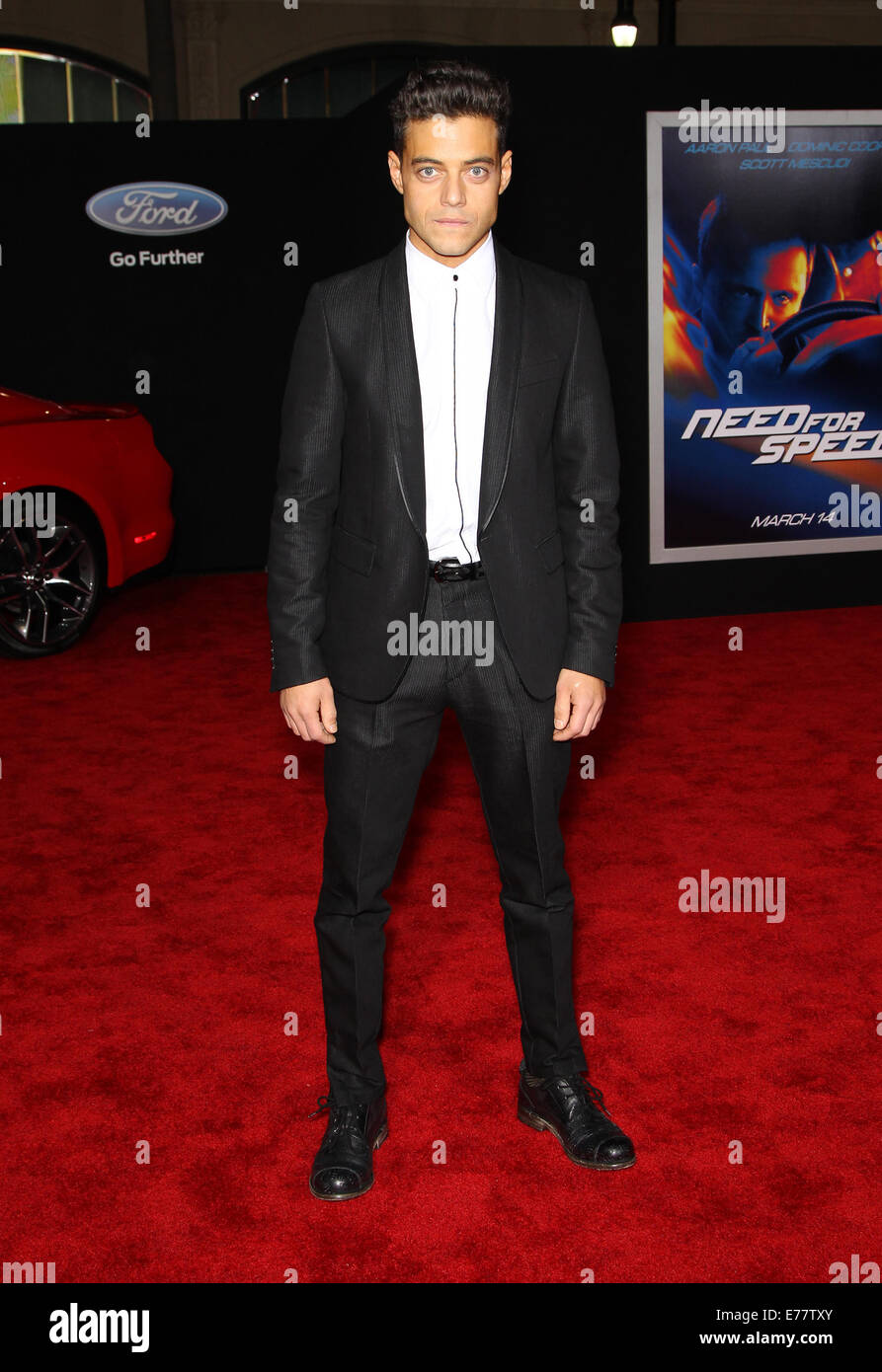 Premiere Of DreamWorks Pictures' "Need For Speed" Featuring: Rami Malek ...