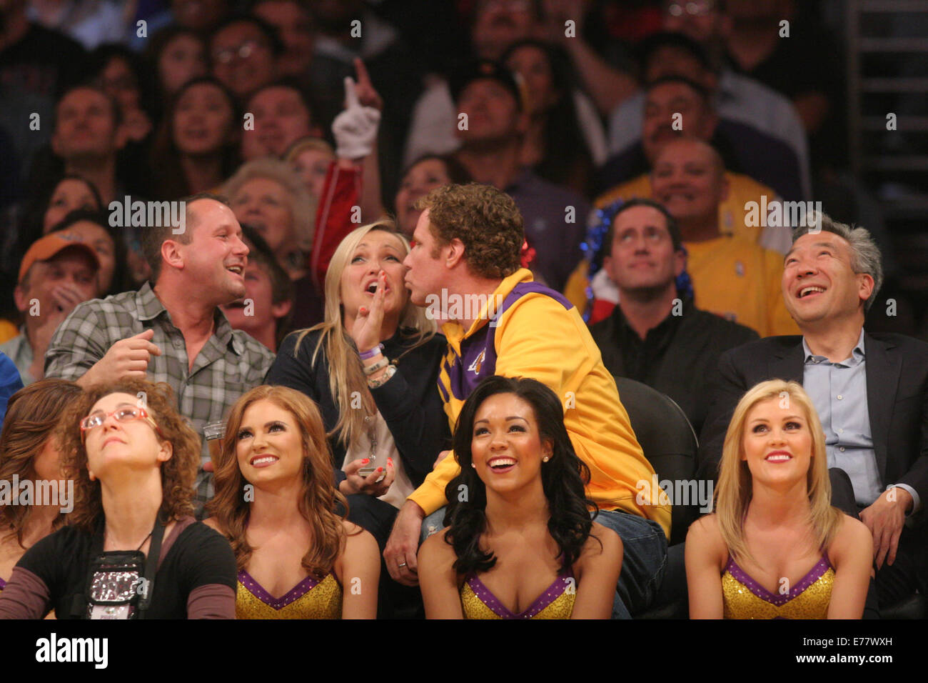 Celebrities courtside at the Los Angeles Lakers v Los Angeles Clippers ...