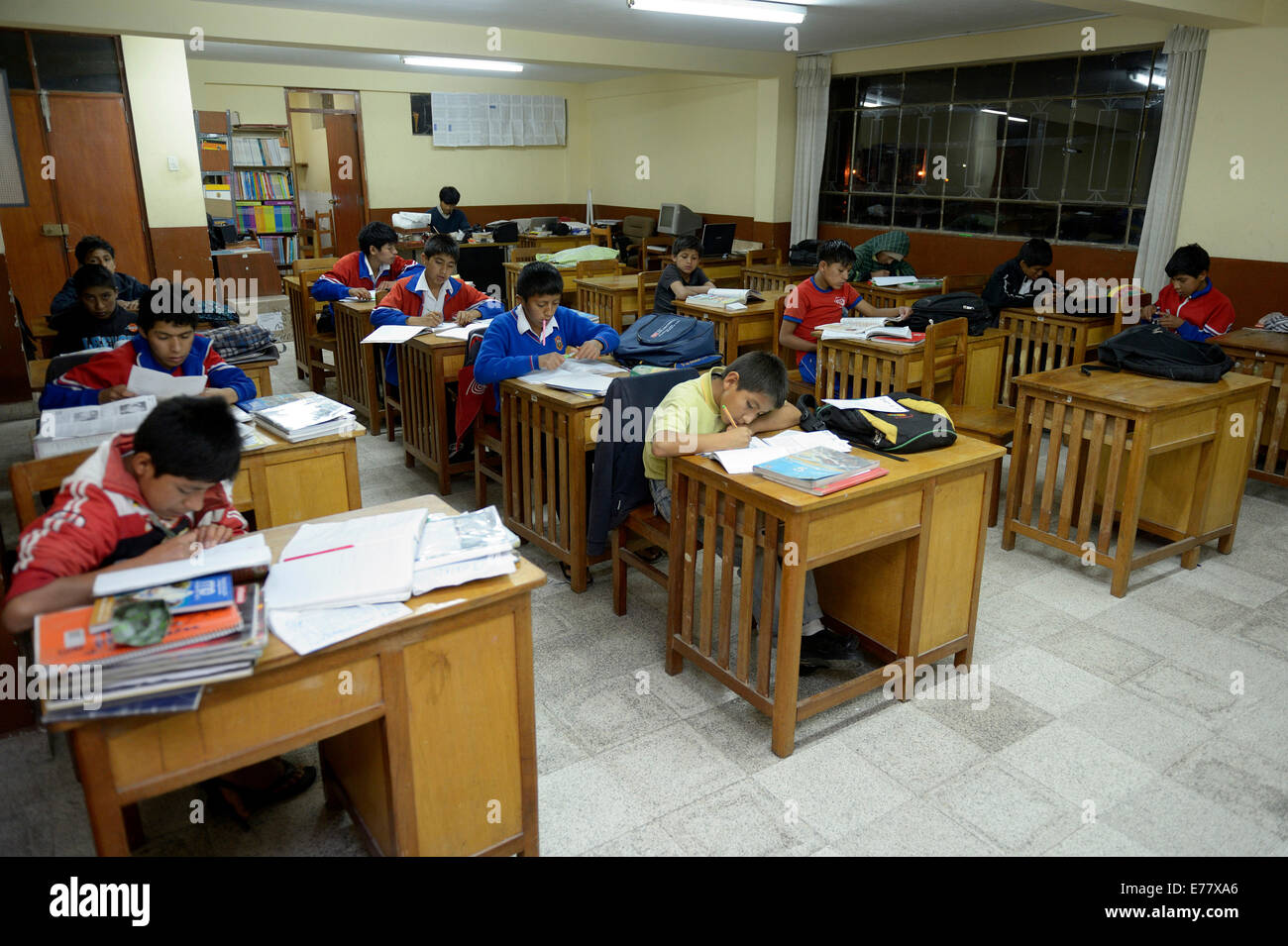 Boys in a classroom peru hi-res stock photography and images - Alamy