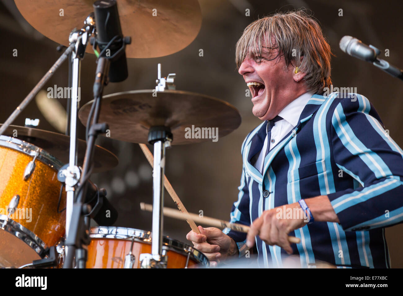 Mario Goossens, drummer of the Belgian rock band Triggerfinger ...